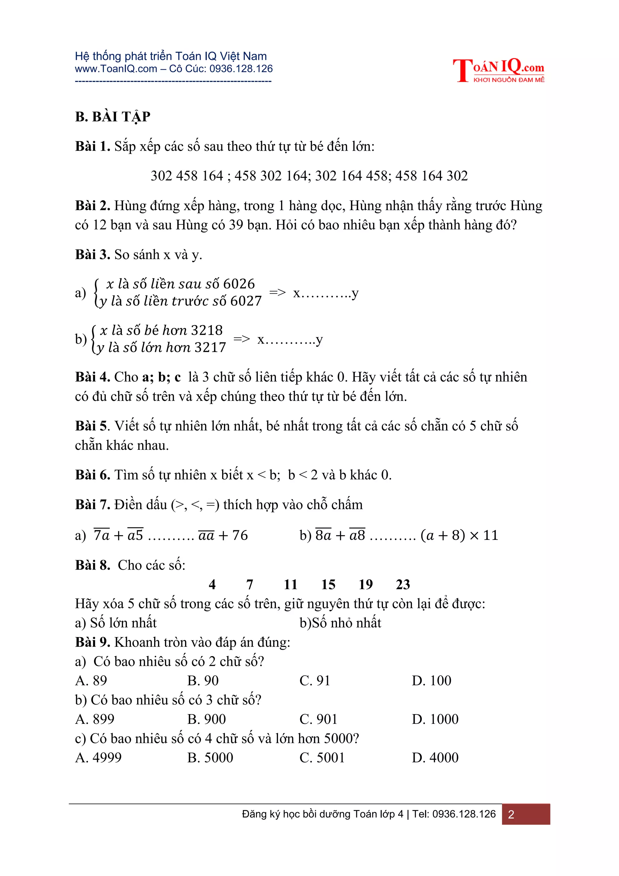 Bai tap-ve-khoi-luong | PDF | Free Download