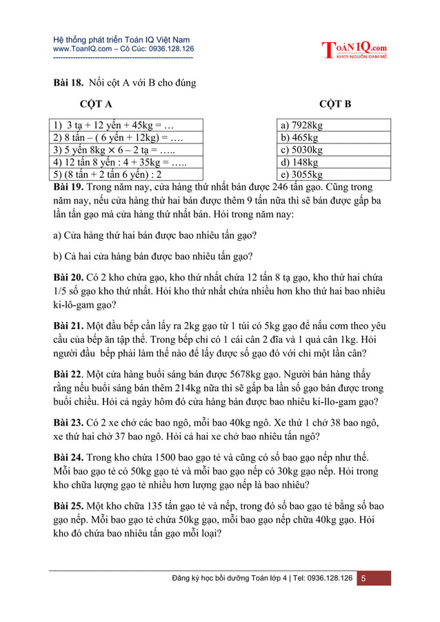 Bai tap-ve-khoi-luong | PDF