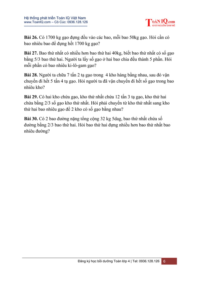 Bai tap-ve-khoi-luong | PDF