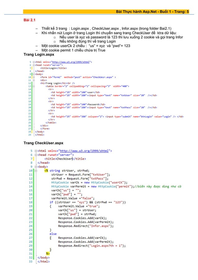 Bai thuc-hanh-asp-net1-2 | PDF