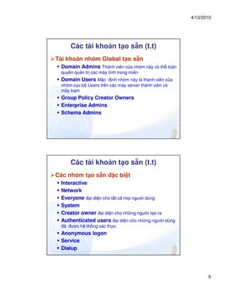 Bai 03 quan ly tai khoan nguoi dung | PDF