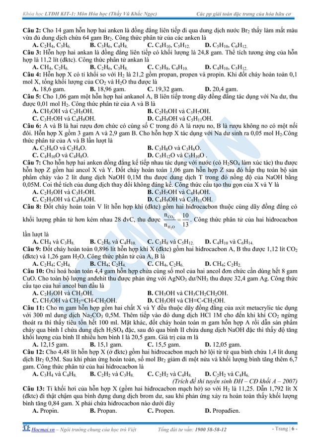 Bai 1. bai_tap_pp_co_ban_de_giai_hoa_huu_co_v1_merged | PDF