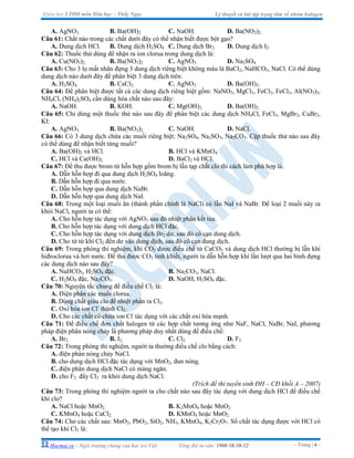 Bai 1. Bài tập lý thuyết trọng tâm về nhóm halogen | PDF