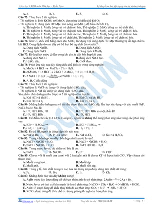 Bai 1. Bài tập lý thuyết trọng tâm về nhóm halogen | PDF