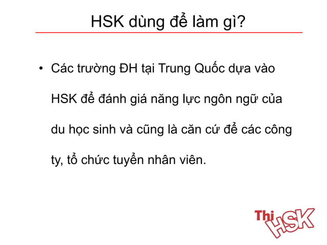 Bài 1: CẤU TRÚC BÀI THI HSK | PPTX