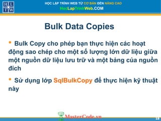 BÀI 10 : Nâng cao hiệu quả hoạt động cơ sở dữ liệu | PPT