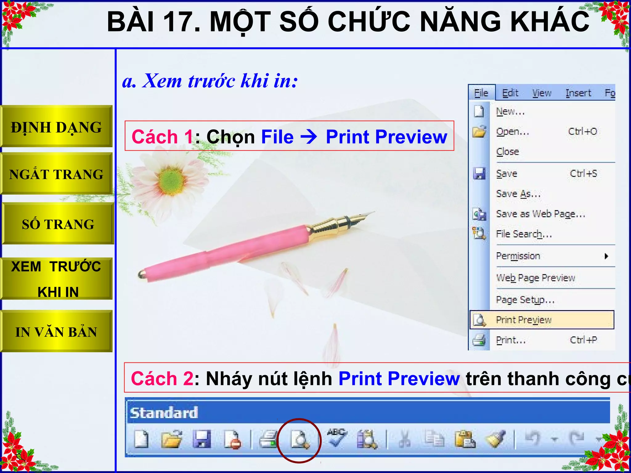 Bai 17 mot so chuc nang khac | PPT