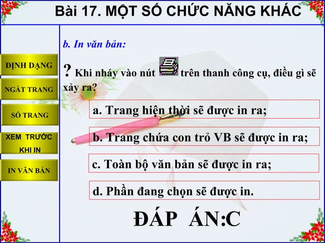Bai 17 mot so chuc nang khac | PPT