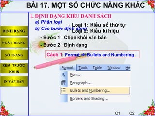 Bai 17 mot so chuc nang khac | PPT