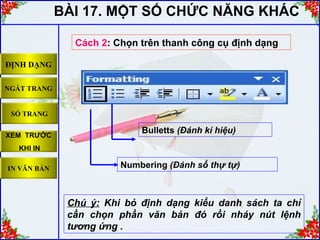 Bai 17 mot so chuc nang khac | PPT