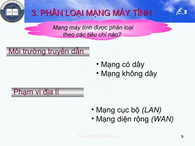 Lop 9 _Bài1: Tu May Tinh Den Mang May Tinh | PPT