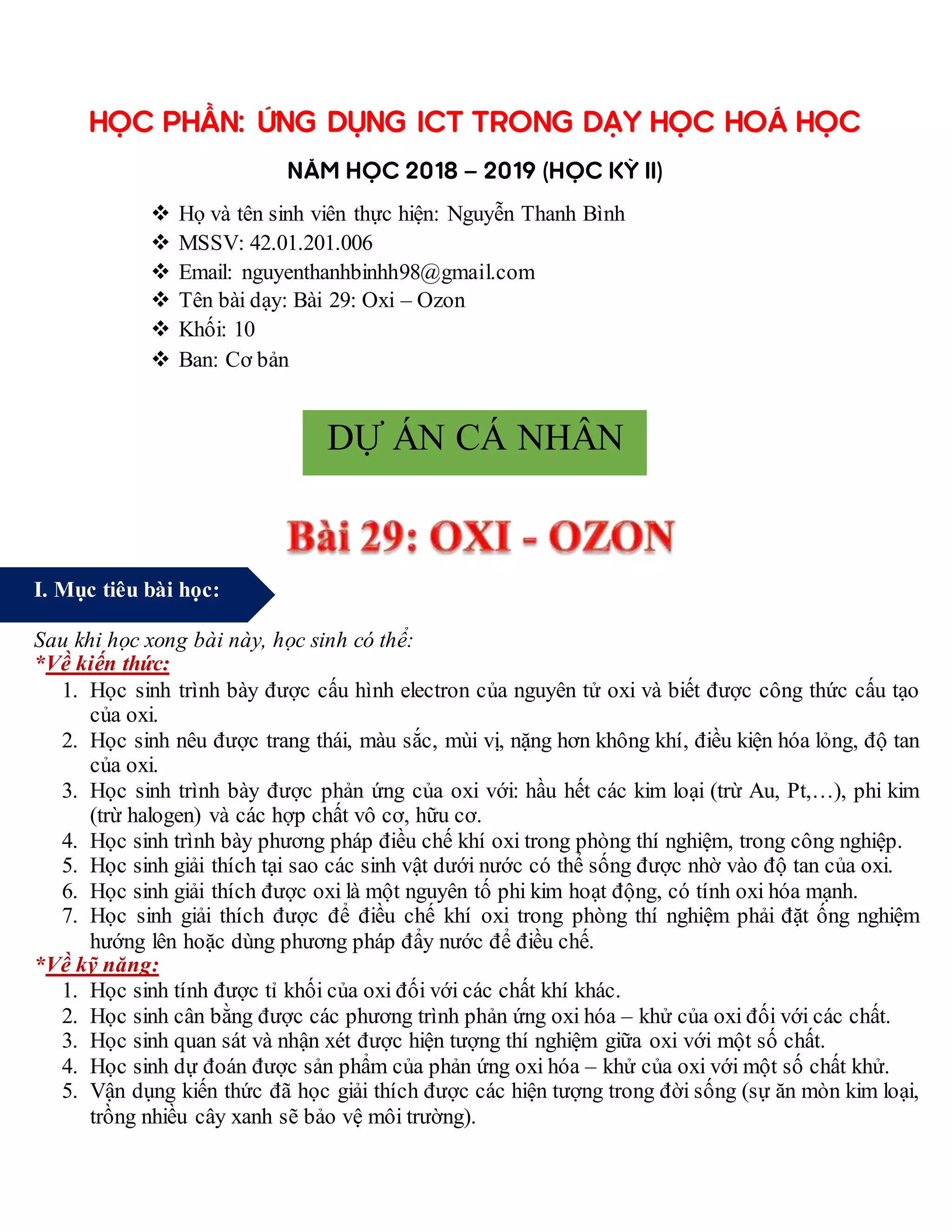 Bai 29 oxi ozon | PDF