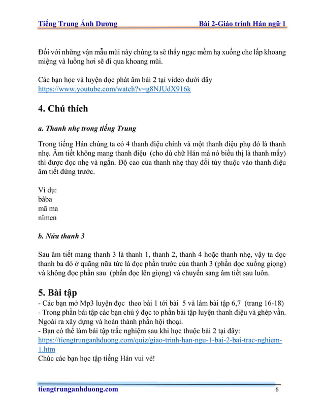 Bai 2 giao trinh han ngu quyen 1 phien ban moi (Tieng Trung Anh Duong) | PDF