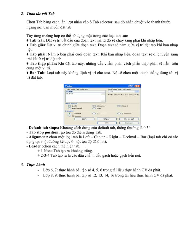 Lớp 6789: Bai 2 trinh bay thong tin trong cot va bang | DOCX