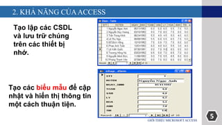 Bai 3: Giới Thiêu Microsoft Access (Tiếp theo) | PPTX