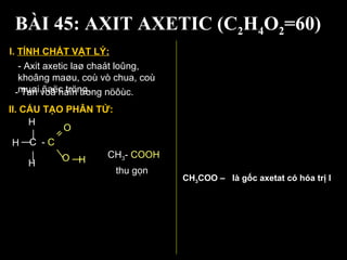 Bai 45 axit axetic | PPT