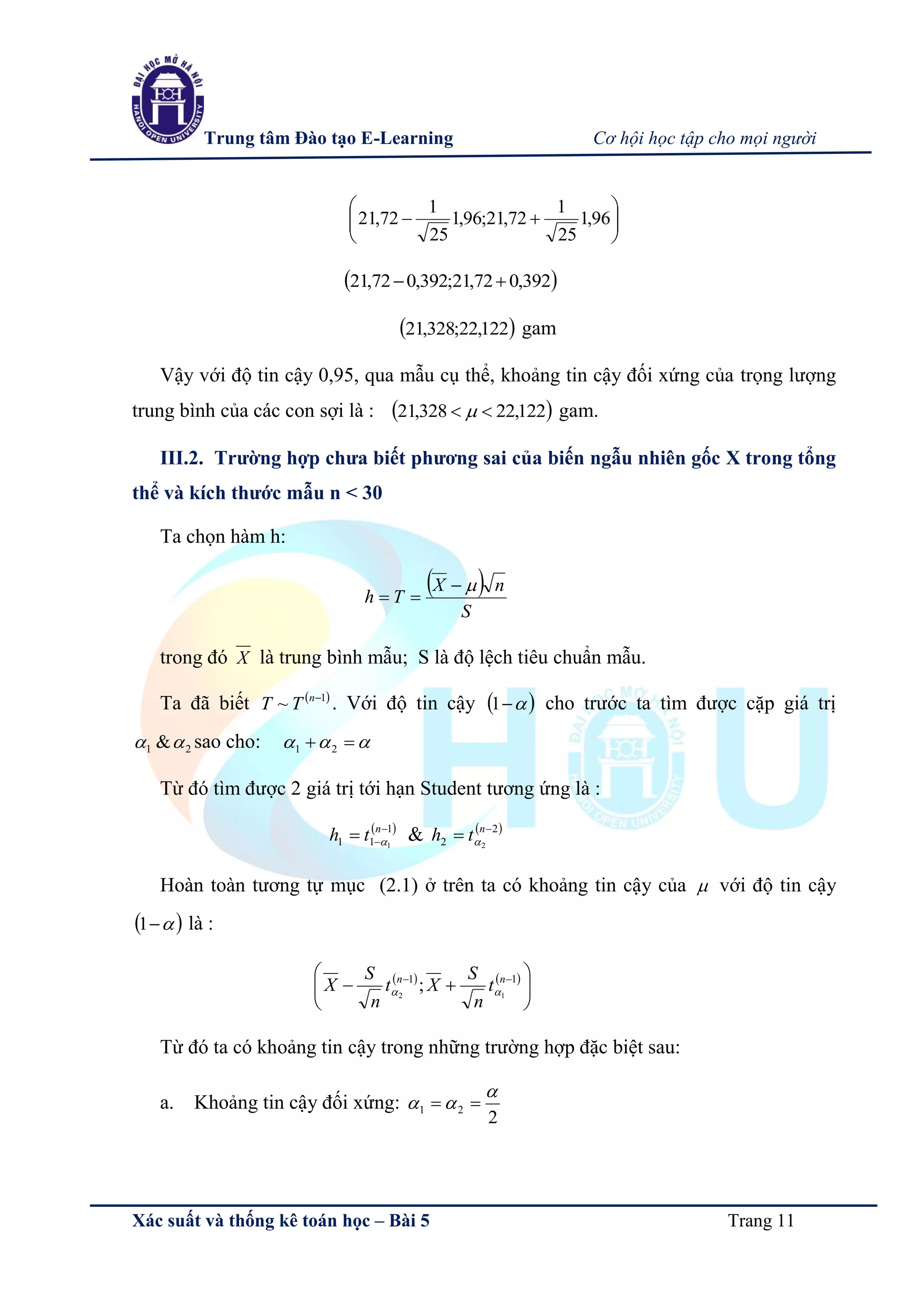 Bai 5 uoc luong cac tham cua bien ngau nhien | PDF