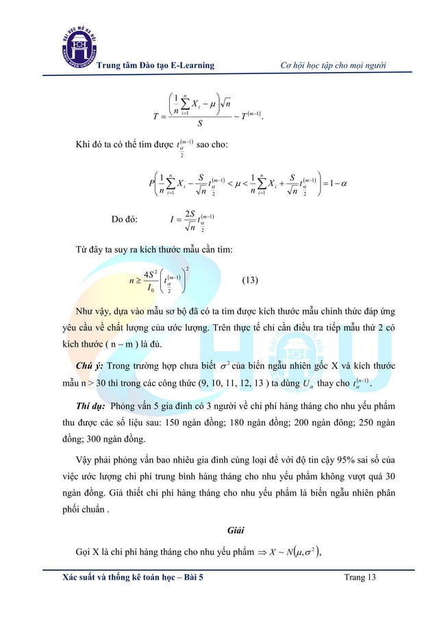 Bai 5 uoc luong cac tham cua bien ngau nhien | PDF