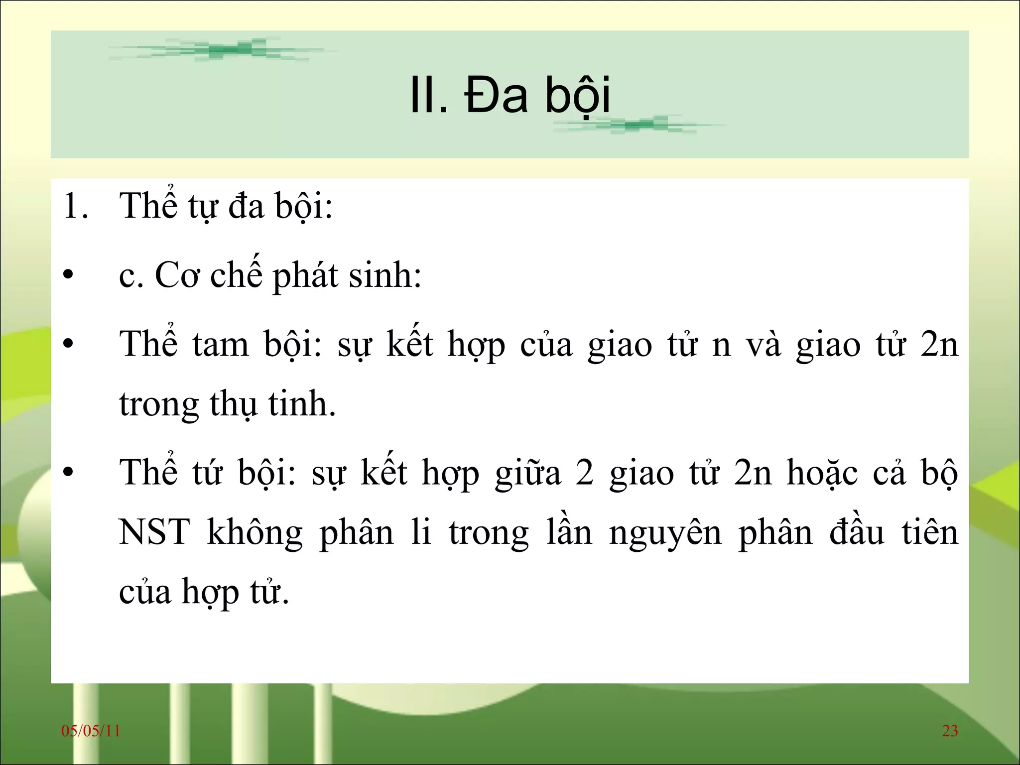 BÀI 6: ĐỘT BIẾN SỐ LƯỢNG NHIỄM SẮC THỂ | PPT