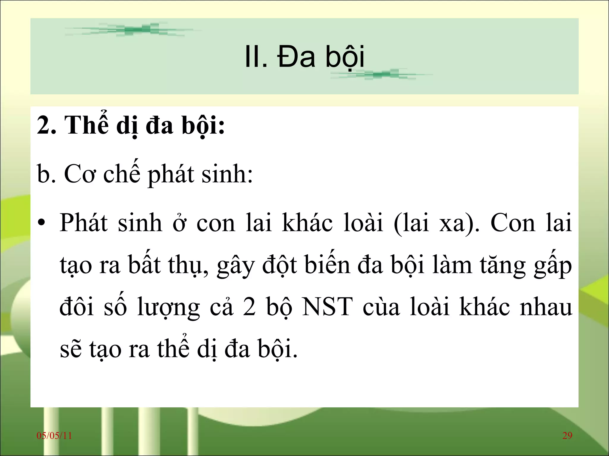 BÀI 6: ĐỘT BIẾN SỐ LƯỢNG NHIỄM SẮC THỂ | PPT