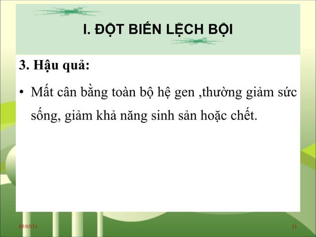 BÀI 6: ĐỘT BIẾN SỐ LƯỢNG NHIỄM SẮC THỂ | PPT