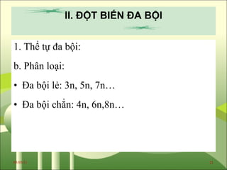 BÀI 6: ĐỘT BIẾN SỐ LƯỢNG NHIỄM SẮC THỂ | PPT
