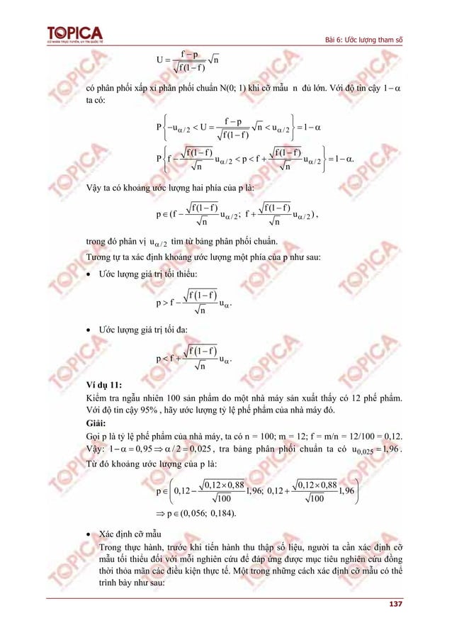 Bai 6 uoc luong tham so | PDF