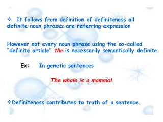DEIXIS AND DEFINITENESS (semantics) | PPT