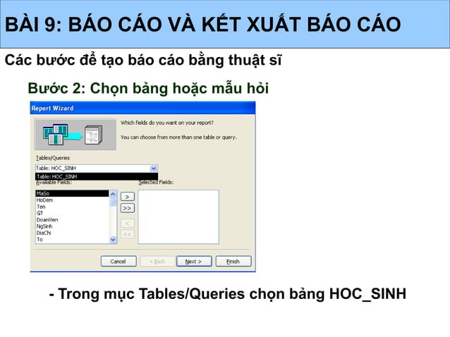 Bai 9 Bao cao va ket xuat bao cao.ppt........ | PPT