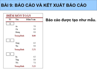 Bai 9 Bao cao va ket xuat bao cao.ppt........ | PPT