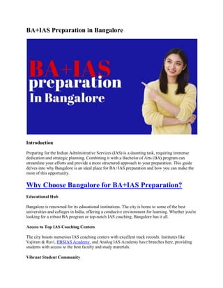 BA+IAS Preparation in Bangalore.docx.... | PDF