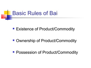 Alhdua CIBE - Bai ( buying & selling ) by Zubair Mughal | PPT