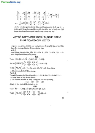 Baigiang3 cac bai toan ve toa do vec to trong khong gian | PDF