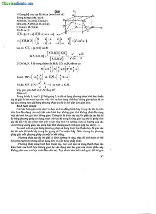 Baigiang3 cac bai toan ve toa do vec to trong khong gian | PDF