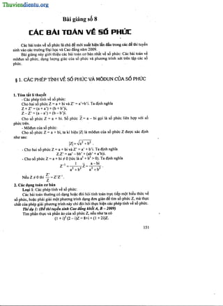 Baigiang8 cac bai toan ve so phuc | PDF