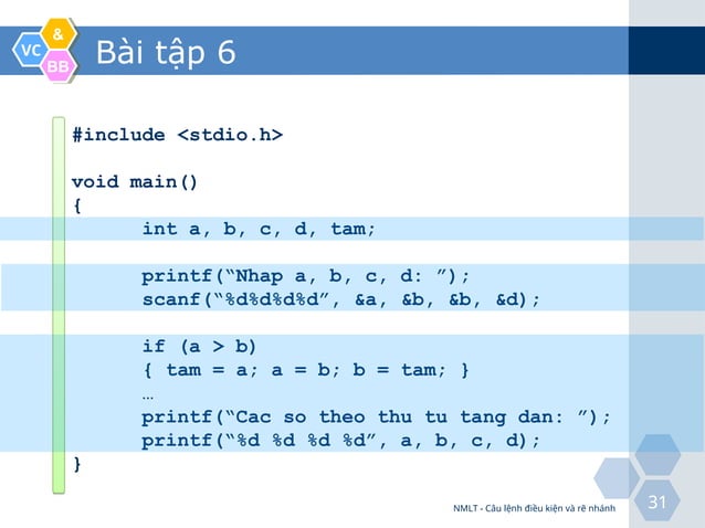 BAI GIANG CAC CAU LENH DIEU KIEN VA RE NHANH.ppt