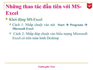 Bai Giang Mot So Ham Excel Co Ban. TCBKSG.ppt