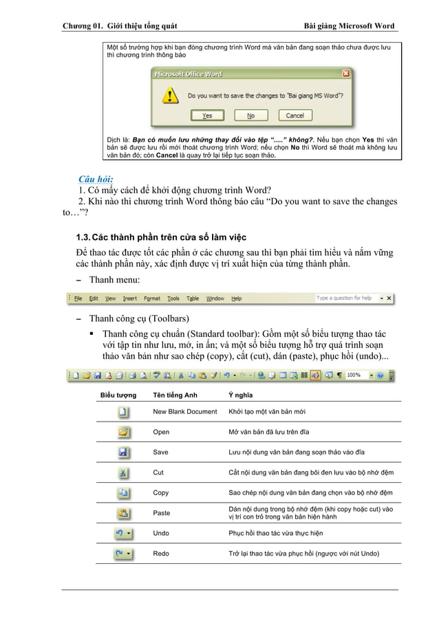 Bai giang ms word [chuong 01] | PDF