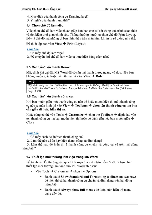 Bai giang ms word [chuong 01] | PDF