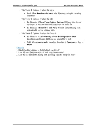 Bai giang ms word [chuong 01] | PDF