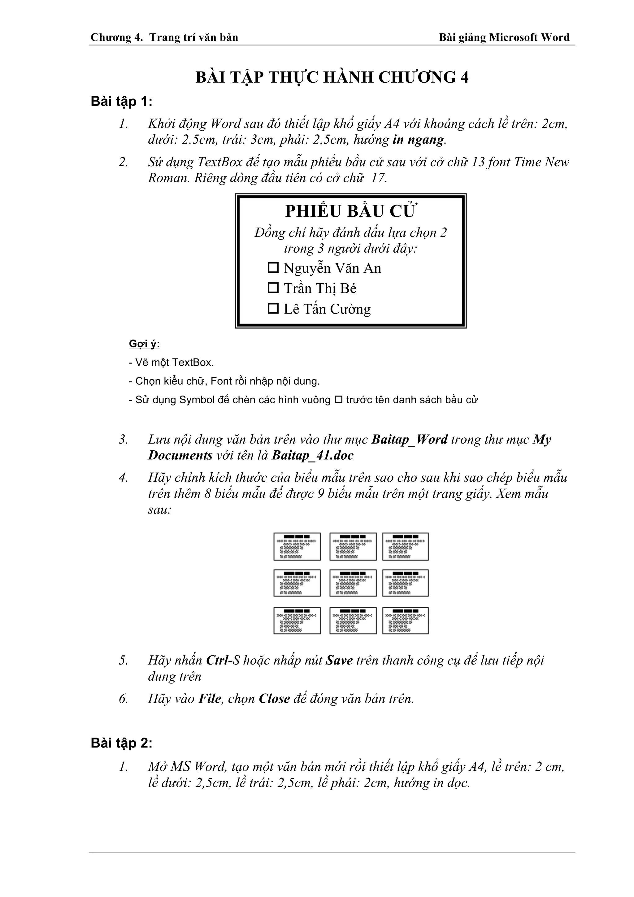Bai giang ms word [chuong 04] | PDF