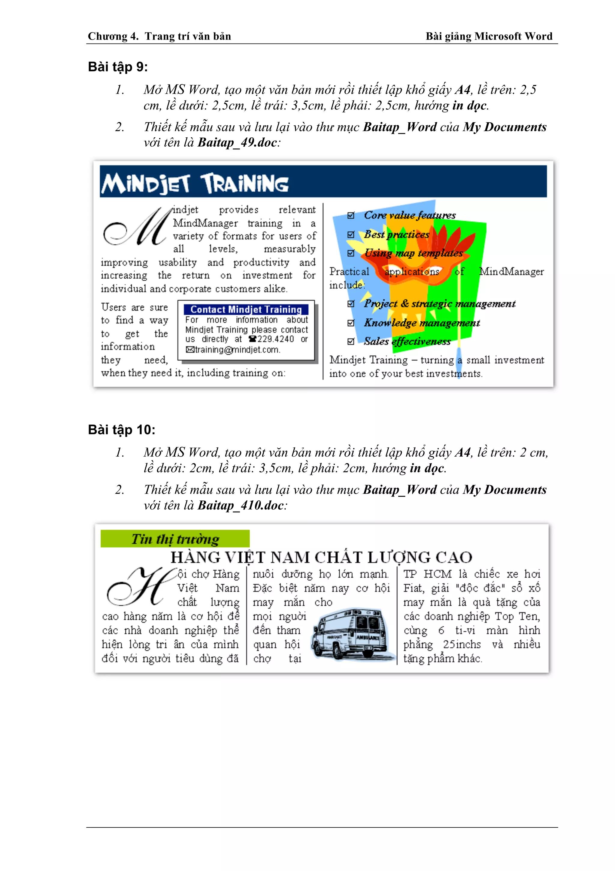 Bai giang ms word [chuong 04] | PDF