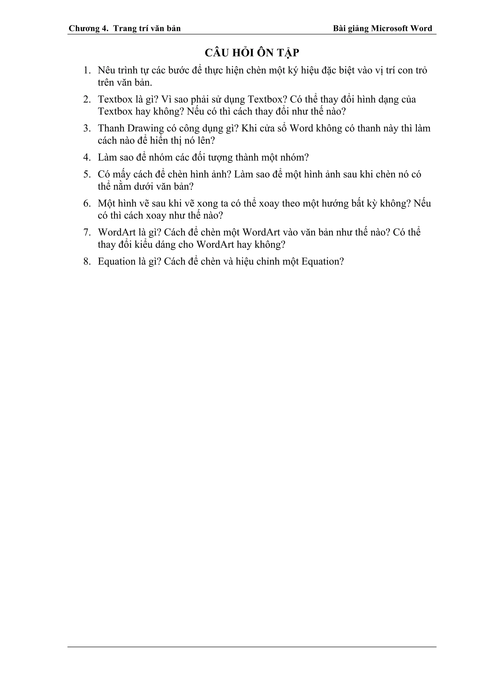 Bai giang ms word [chuong 04] | PDF