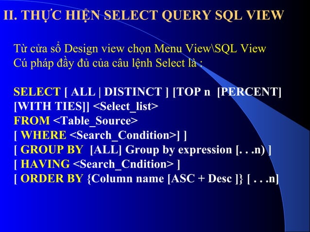 Baigiang query | PPT