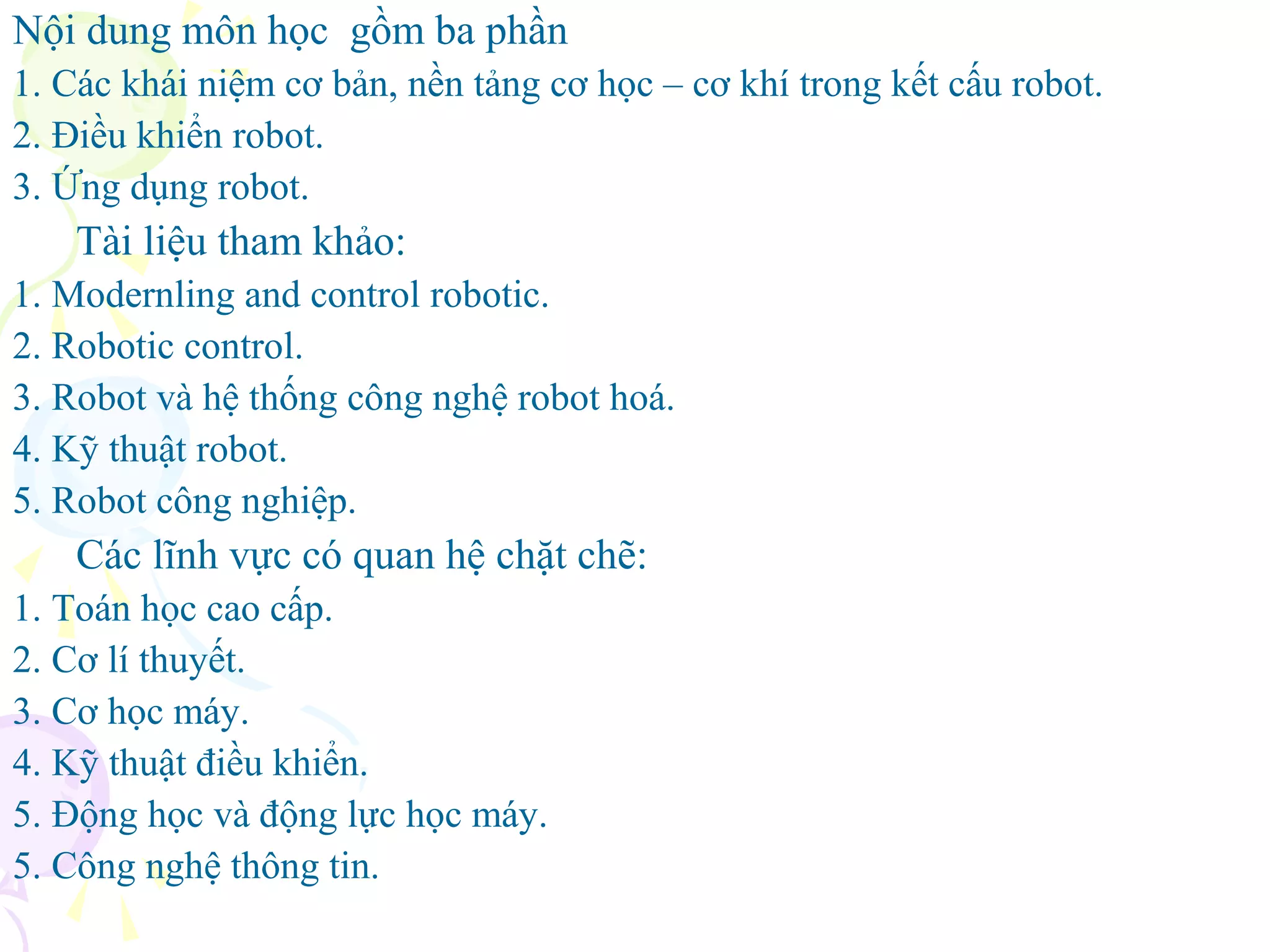 Bai giang ROBOT cong nghiep | PPT