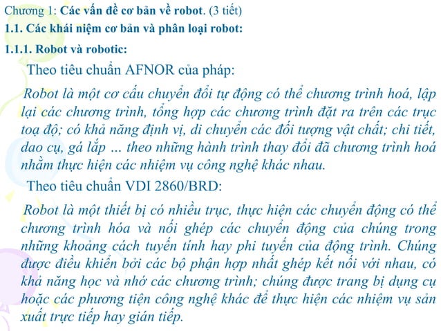 Bai giang ROBOT cong nghiep | PPT