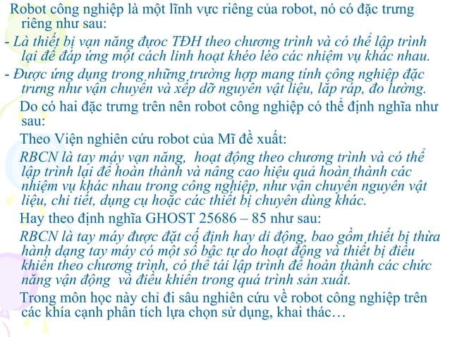 Bai giang ROBOT cong nghiep | PPT