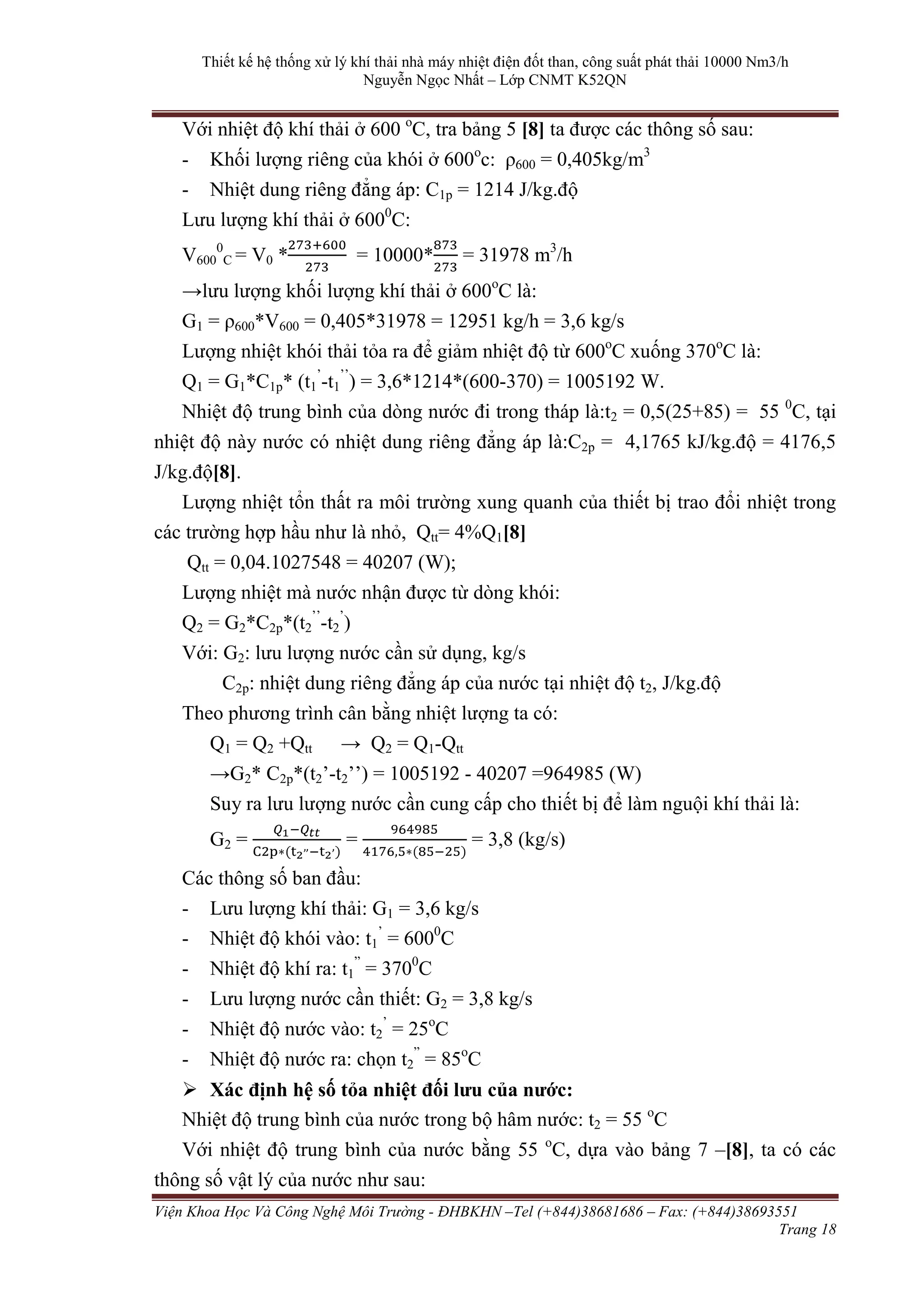 Thiết kế hệ thống xử lý khí thải nhà máy nhiệt điện đốt than | DOCX