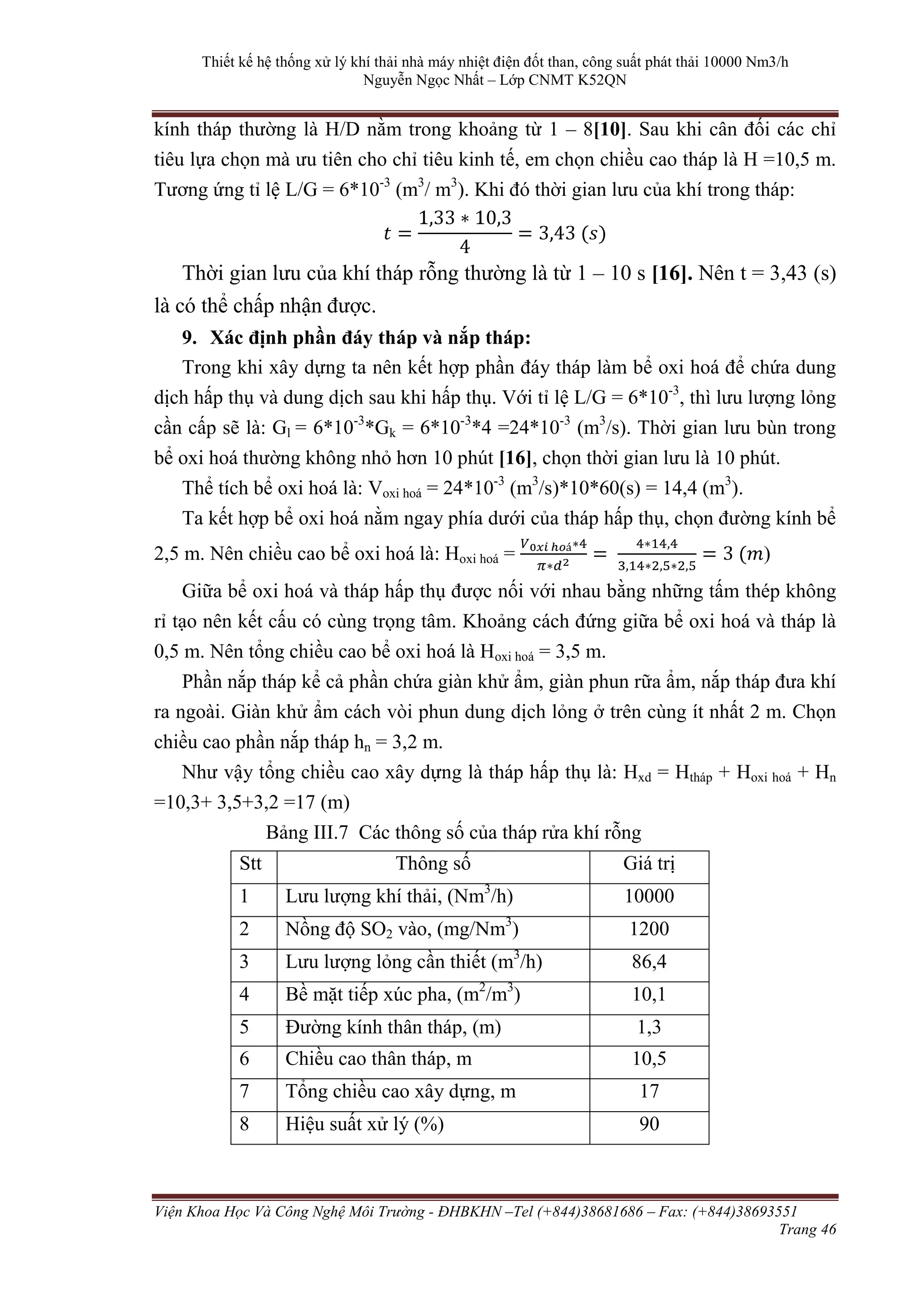 Thiết kế hệ thống xử lý khí thải nhà máy nhiệt điện đốt than | DOCX