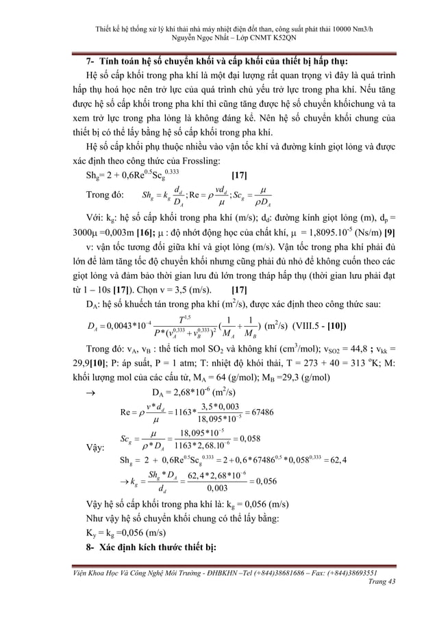 Thiết kế hệ thống xử lý khí thải nhà máy nhiệt điện đốt than | DOCX